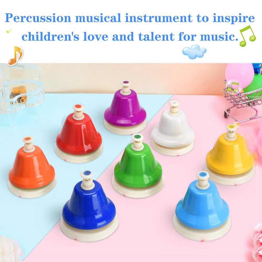 HOT! Desk Bells, 8 Notes Diatonic Metal Hand Rainbow Music Musical ...