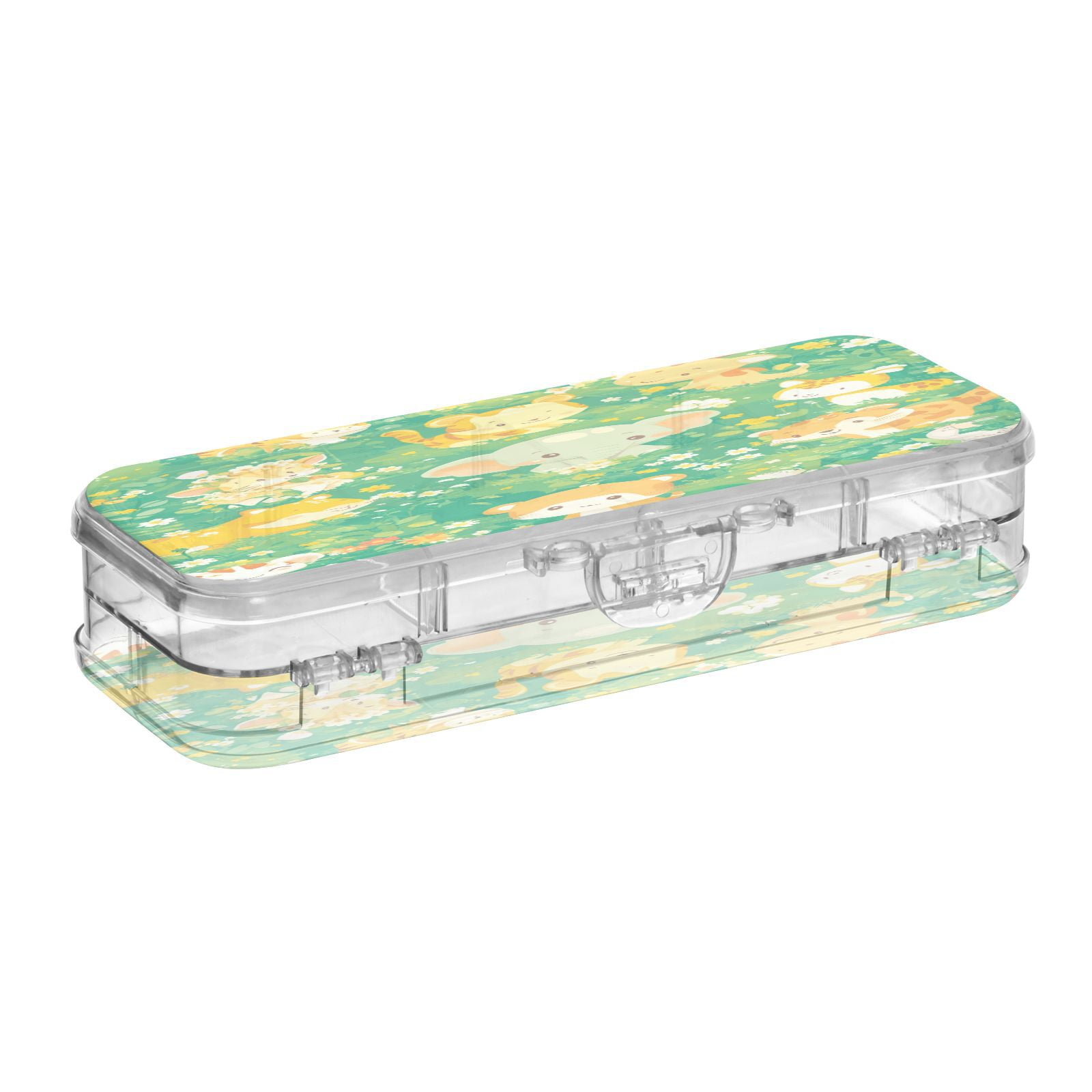 HOT! Double Layer Clear Pencil Box (6 Compartments) - 21.2" Large ...