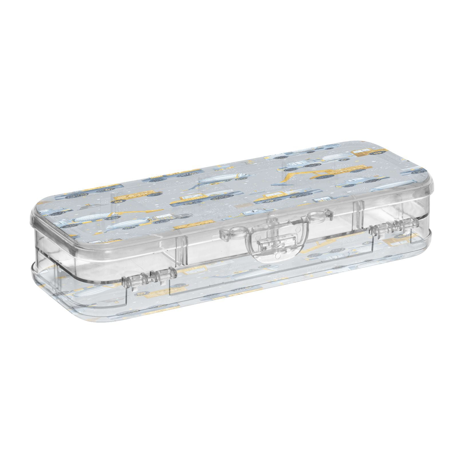 HOT! Double Layer Clear Pencil Box (6 Compartments) - 21.2" Large ...