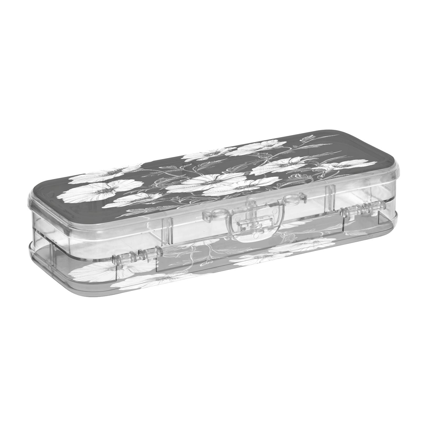 HOT! Double Layer Clear Pencil Box (6 Compartments) - 21.2" Large ...