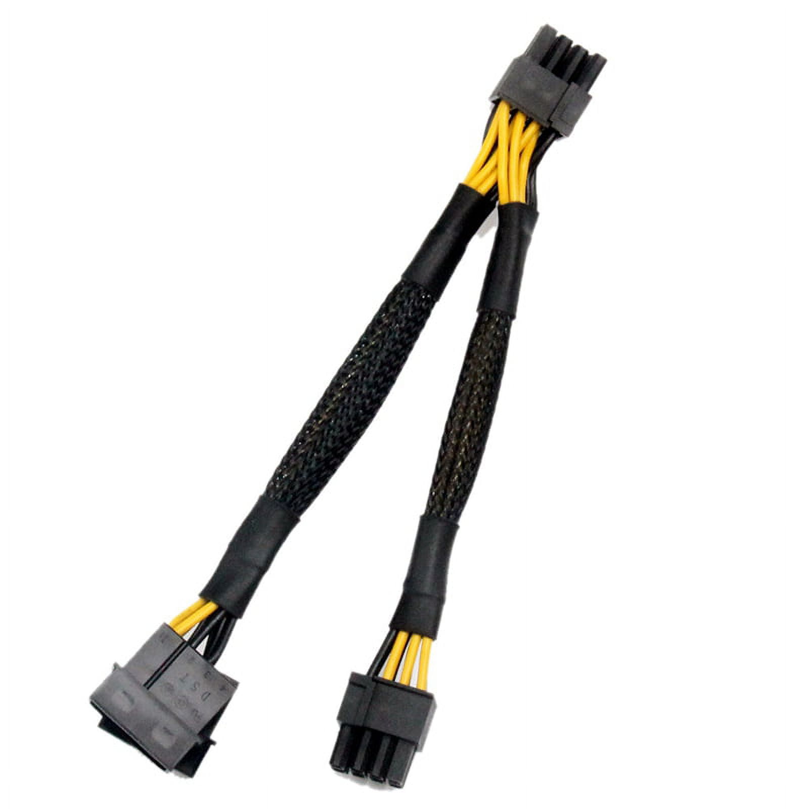 HOT! Dual 4Pin IDE Molex to GPU 8Pin(6+ 2)Pin Power Supply Cable PCI-E ...