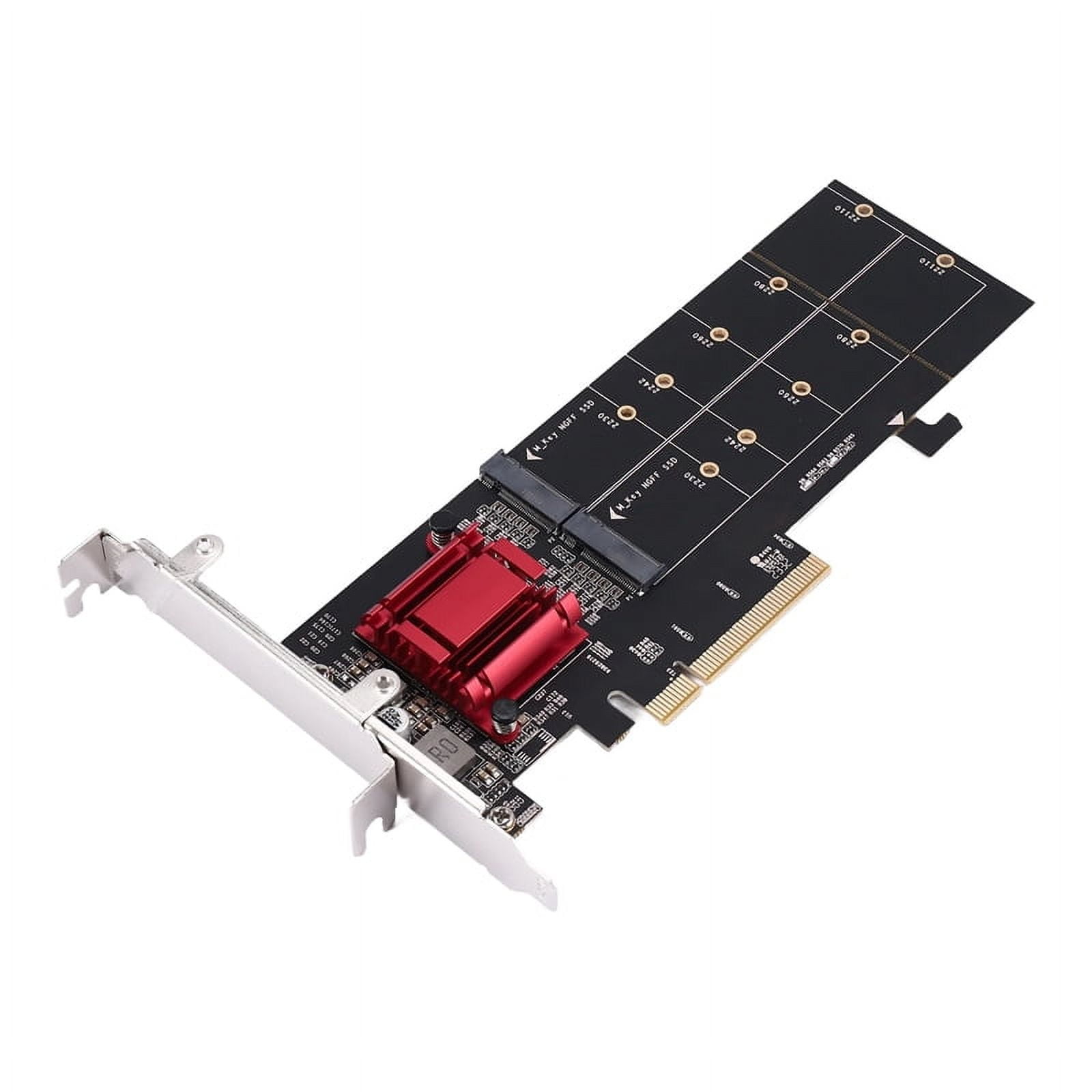 HOT! Dual NVMe PCIe Adapter,M.2 SSD to PCI-E 3.1 X8/X16 Card Support M ...