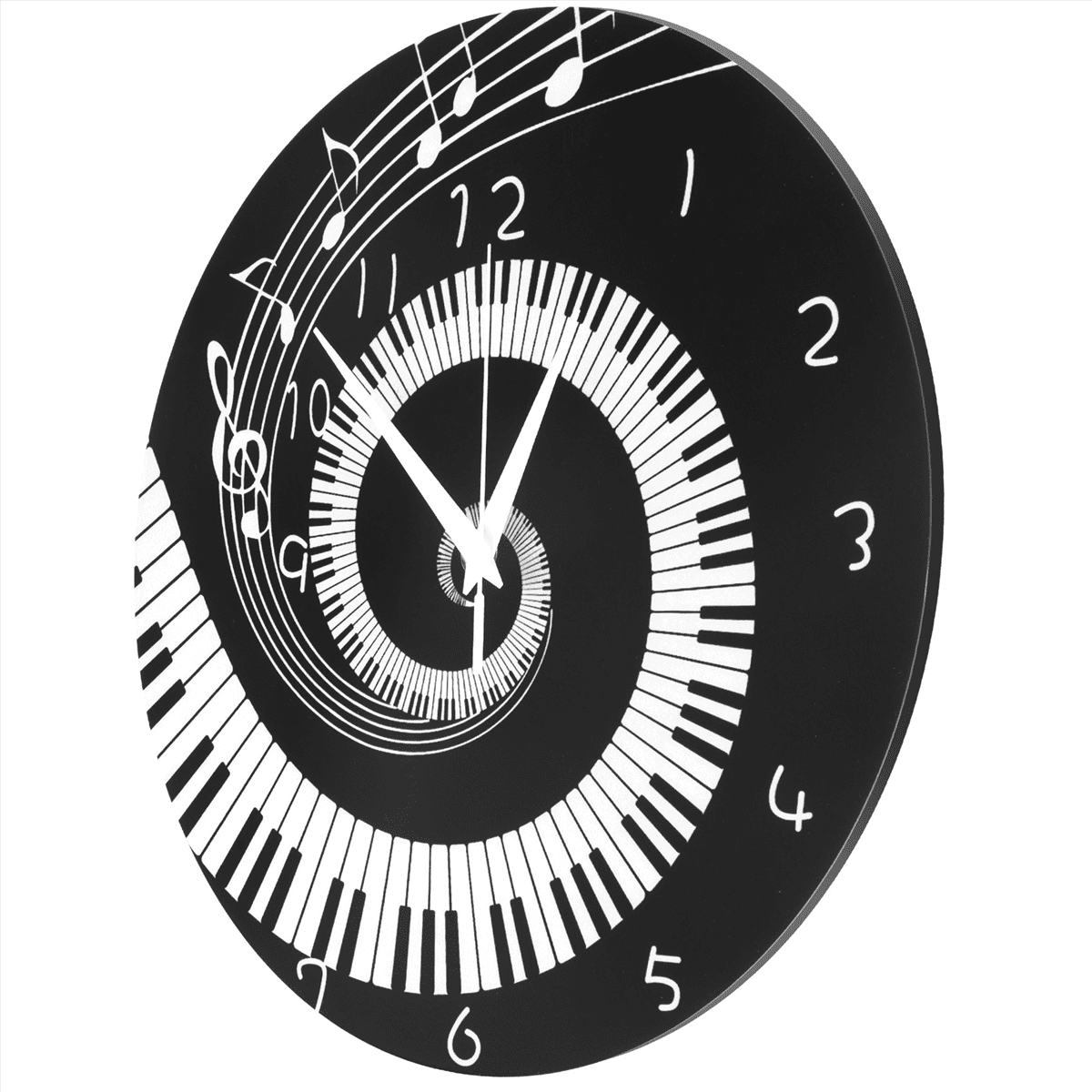HOT! Elegant Piano Key Clock Music Notes Wave Round Modern Wall Without ...