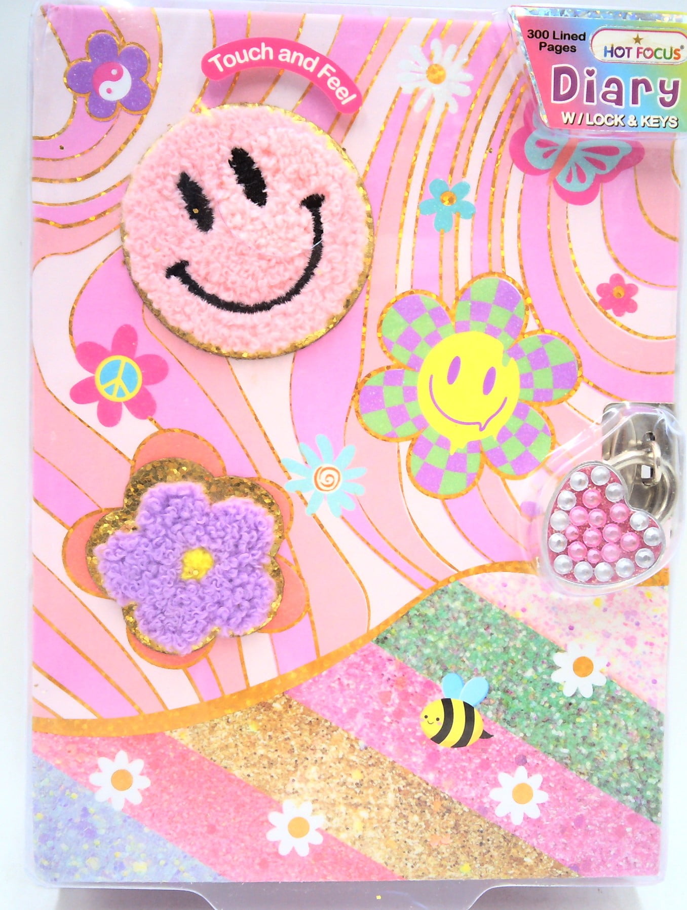 HOT FOCUS Groovy Flower Diary: A Lockable Journal for Teens and ...