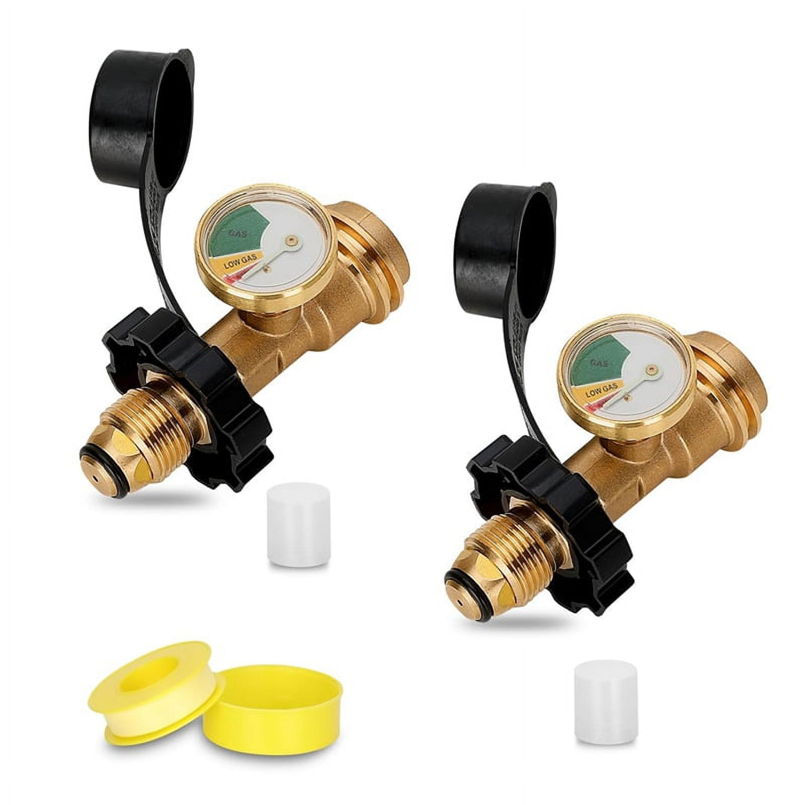 HOT! Fit POL Propane Tank Adapter with Gauge Converts LP Service Valve ...