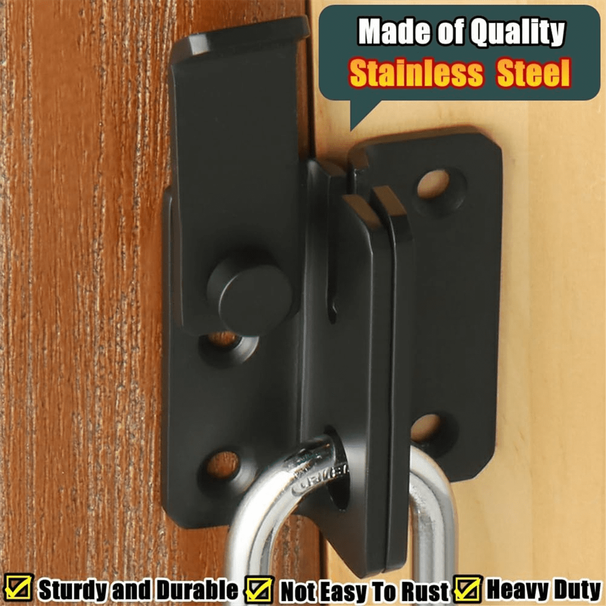 HOT! Flip Latch Sliding Bolt Security Door Lock for Barn Cabinet Pet ...