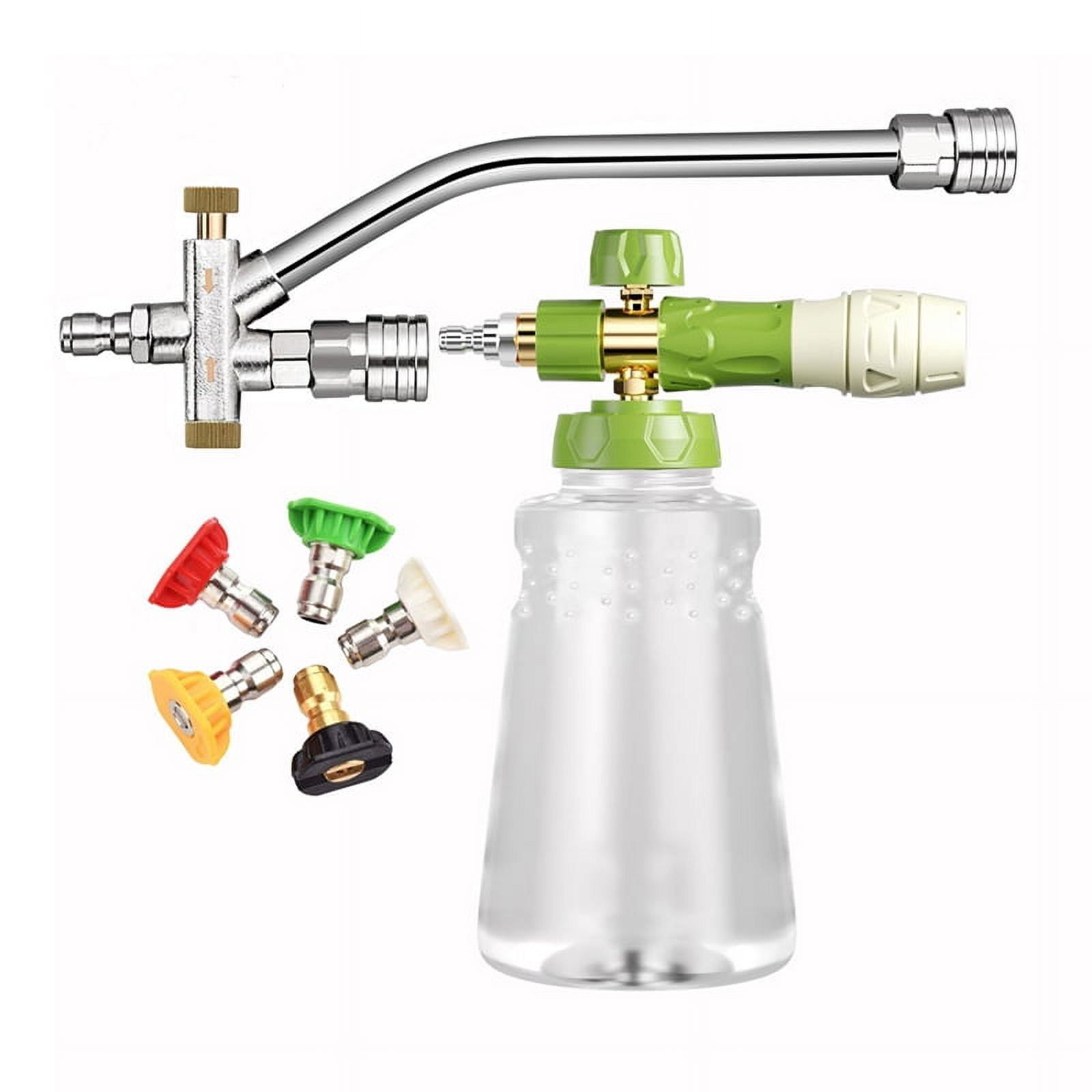 HOT Foam-Cannon with 5 Pressure Washer Sprayer Nozzles, Dual Connector ...