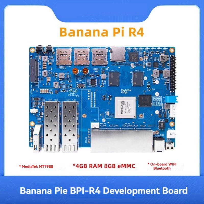 HOT! For Banana Pi -R4 Router Development Board 4GB RAM MT7988A with 2 ...