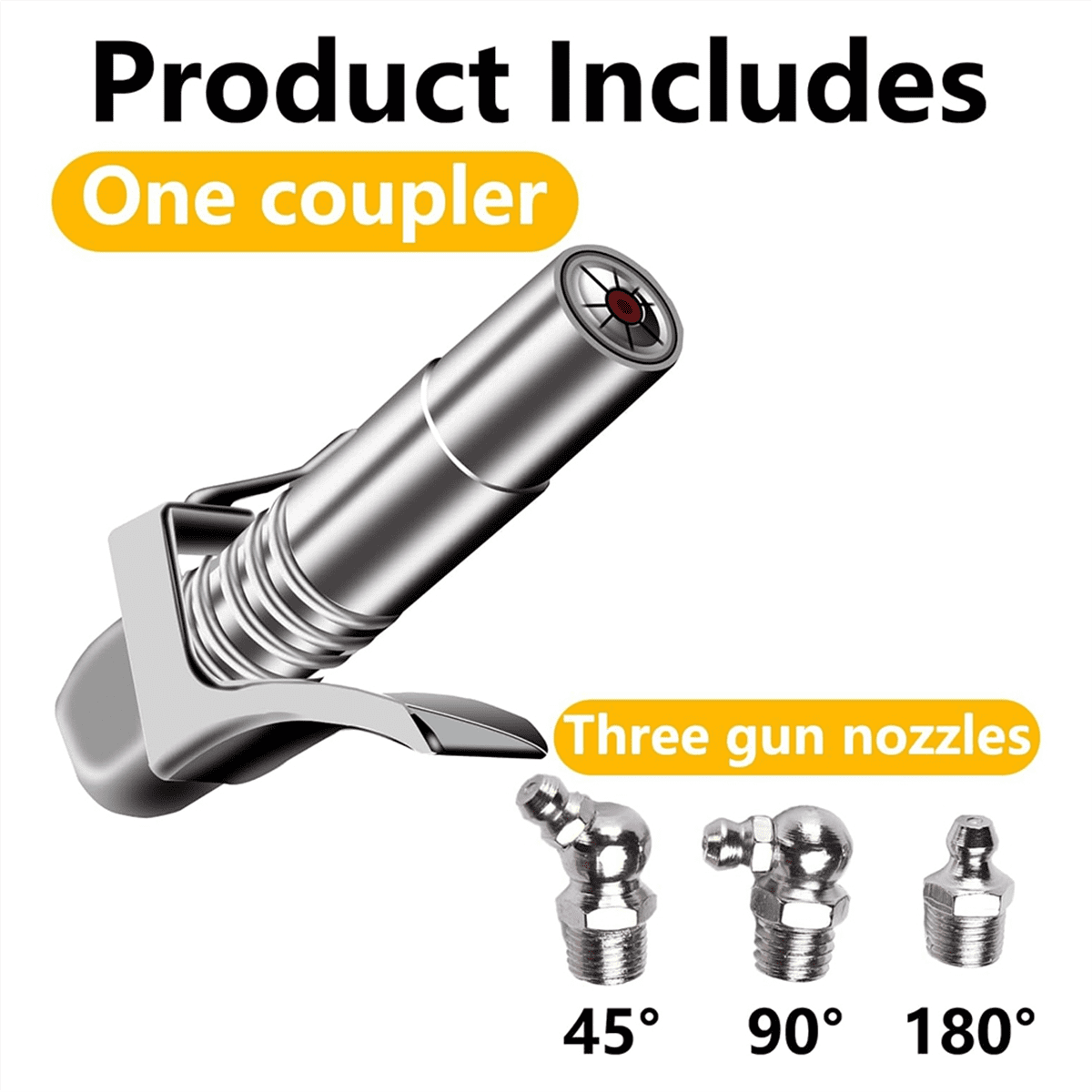 HOT! GreaseGun Coupler, 8 Locking Jaws 12000PSI Quick Release Grease Tip, Fits All 1/8 Inch NPT ...