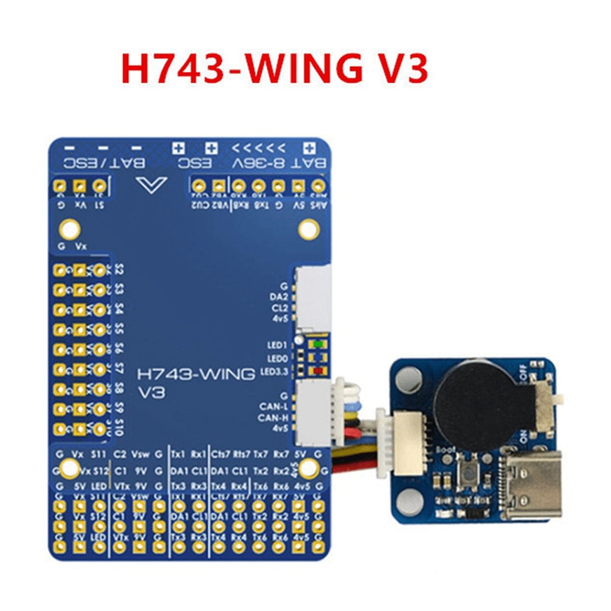 HOT! H743-WING V3 Flight Controller 3-8S Built-in OSD Baro Dual Camera Input for RC Multirotor ...
