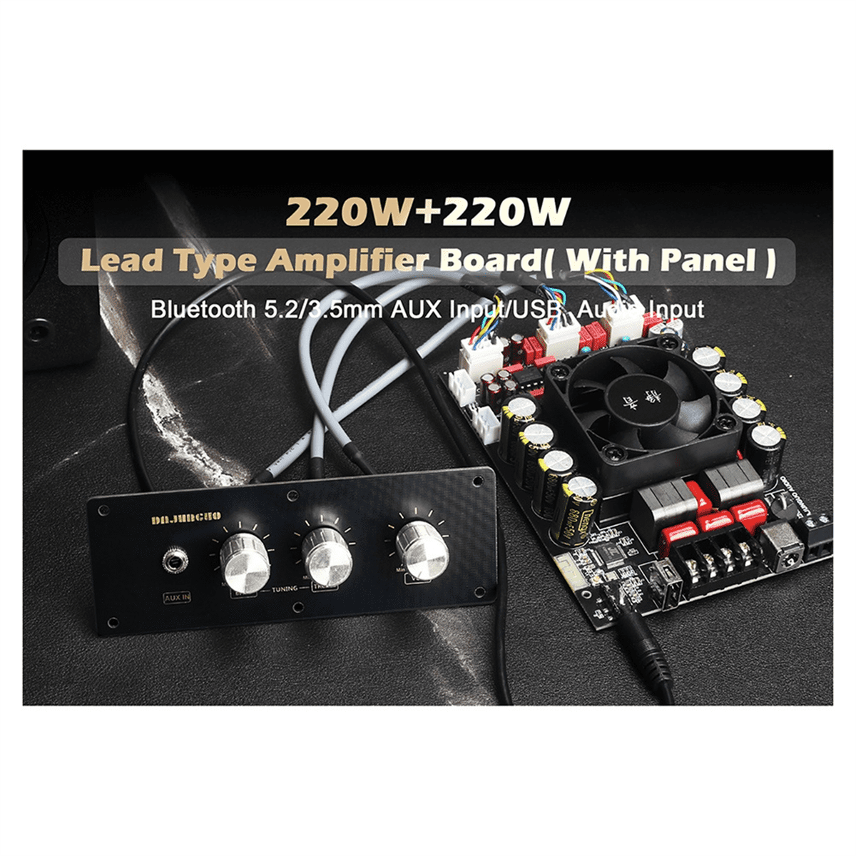 HOT! HOT! T220HS-W Bluetooth 5.2 Subwoofer Digital Amplifier Board 2.0 Channel 220W+220W Wide ...