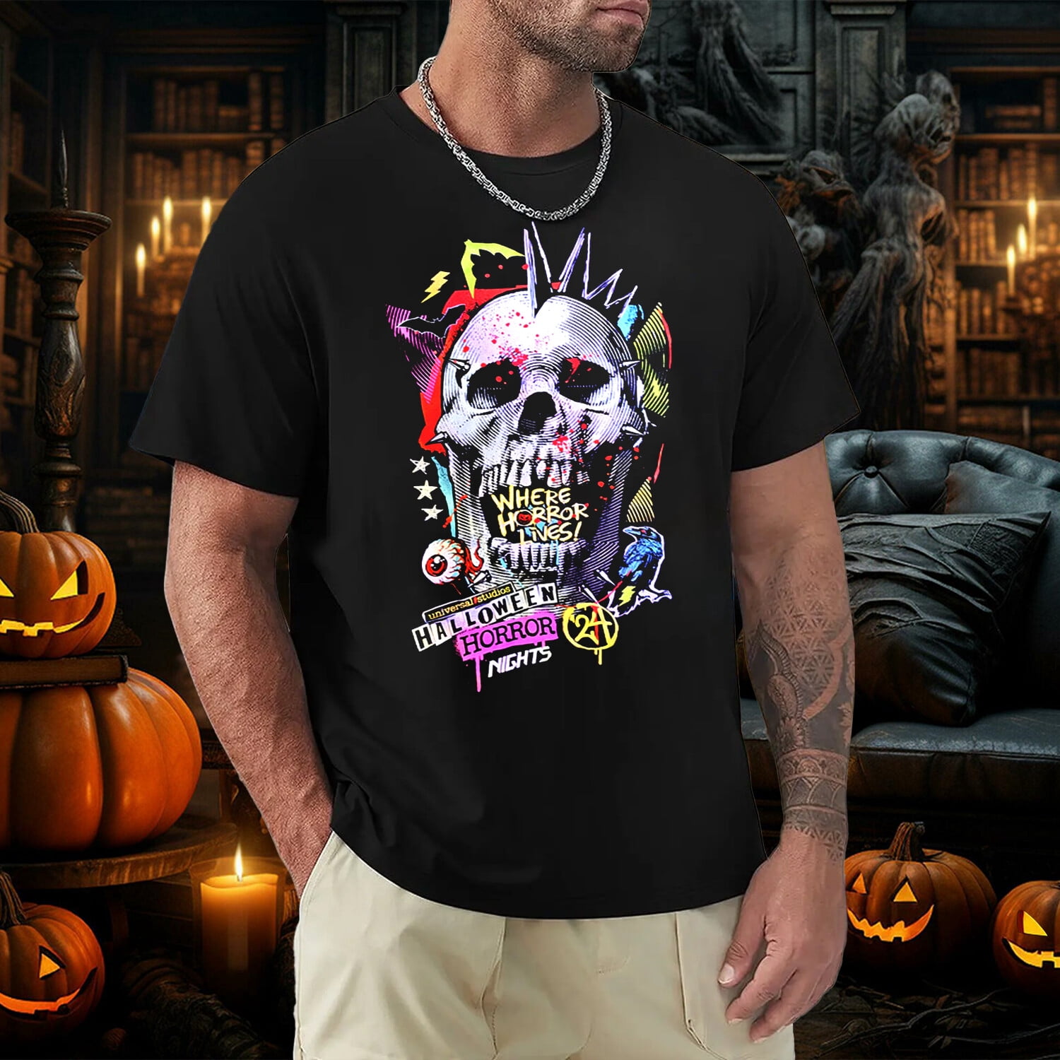 HOT ! Halloween Horror Nights 2024 Universal Studios Graffiti T-Shirt ...