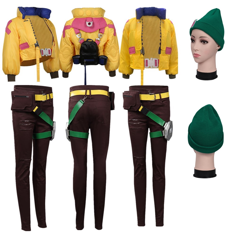 HOT Halloween Valorant Cosplay Killjoy Costume Yellow Jacket Coat Bag ...