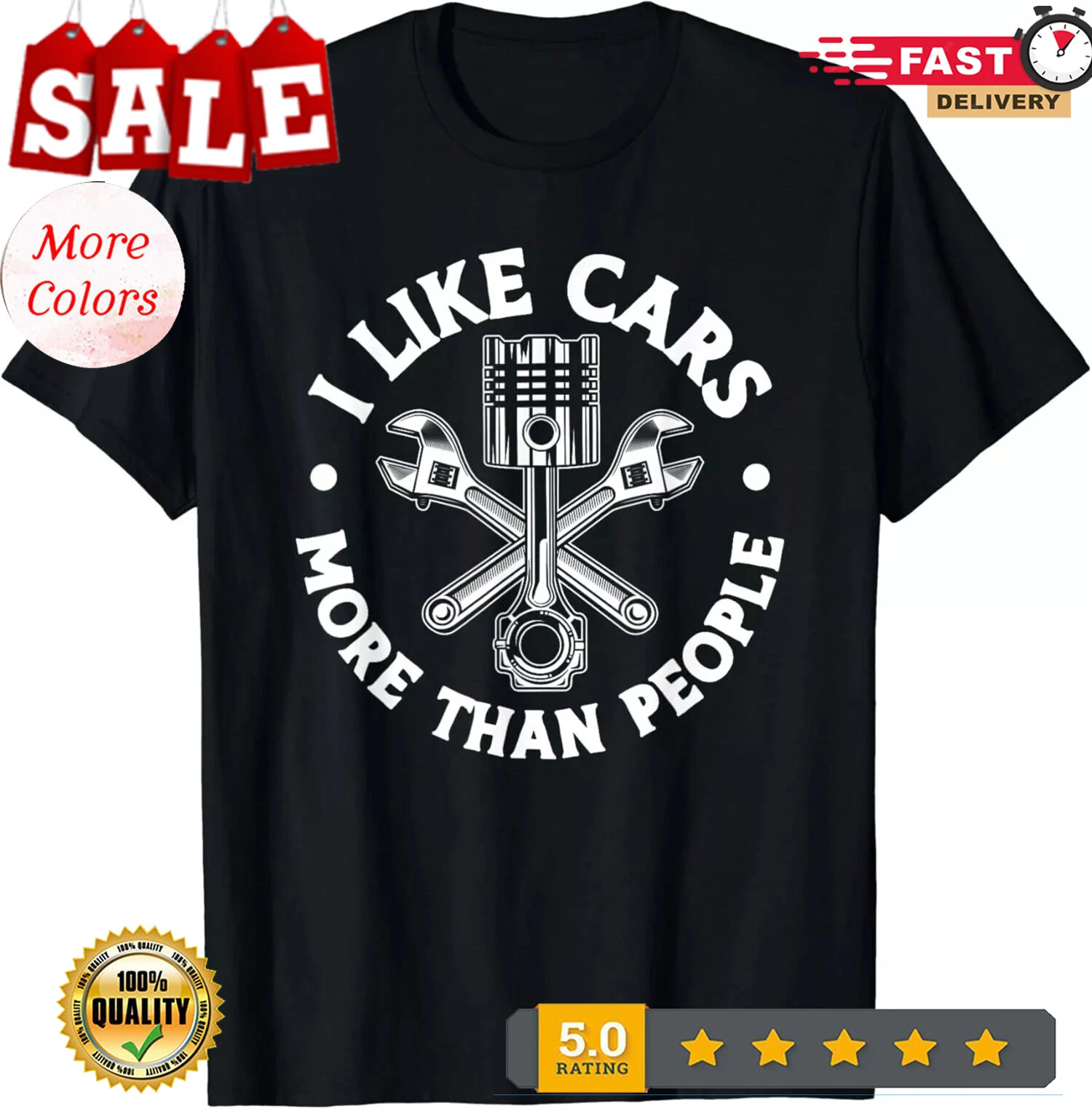 HOT-I Like Cars More Than People Funny Car Mechanic Dad Husband Gift ...