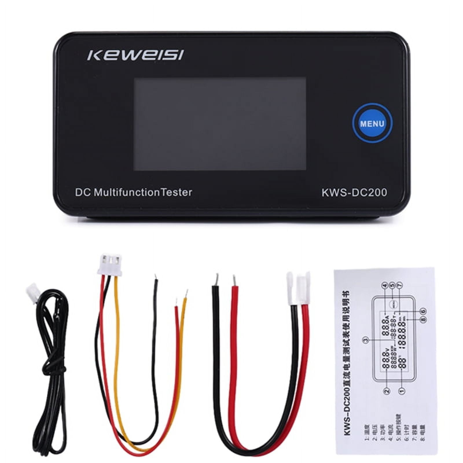 HOT! KEWEISI DC 0-200V Voltmeter Ammeter KWS Power Energy Meter LED ...