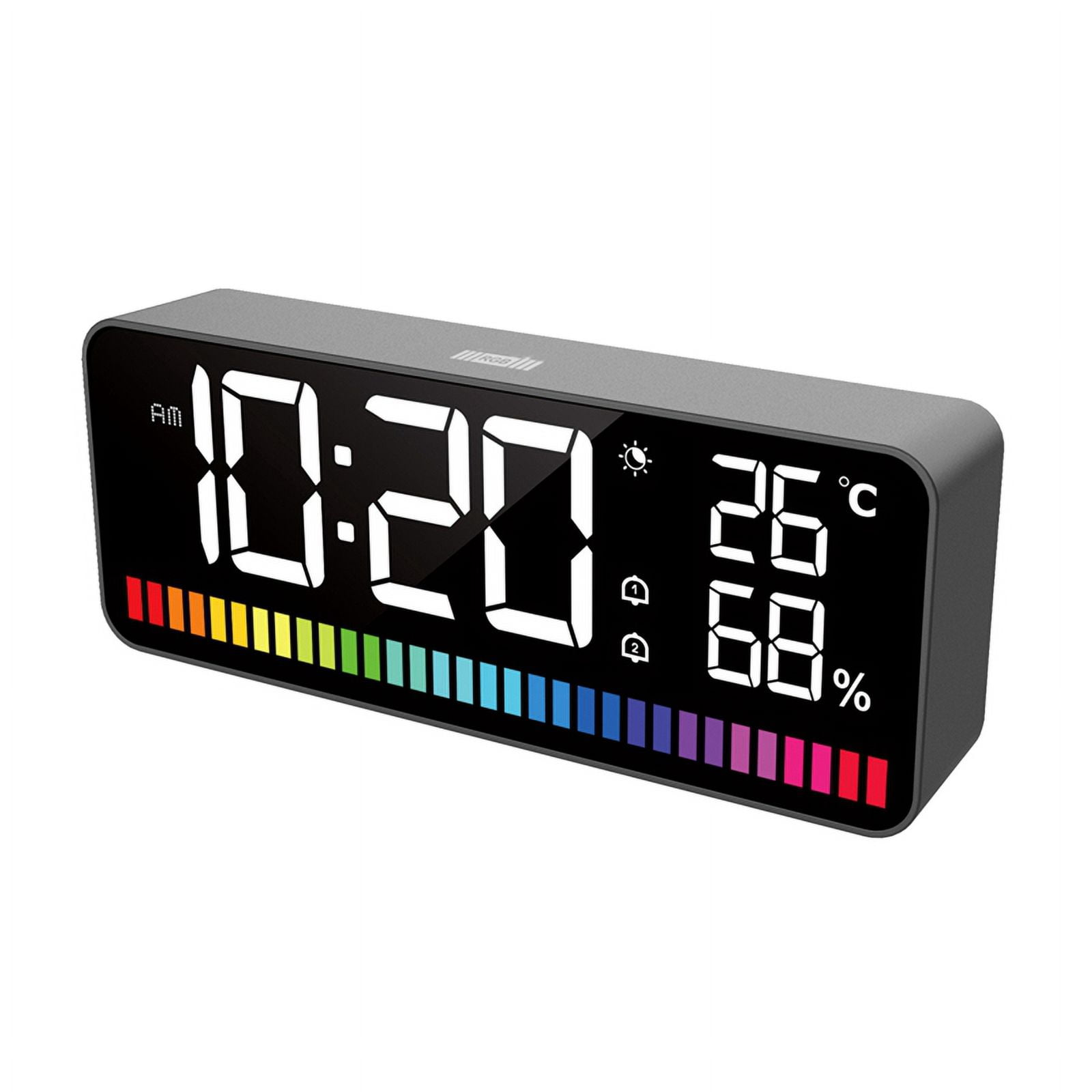 HOT! LED Alarm Clock Spectrum Pickup Electronic Temperature & Humidity ...