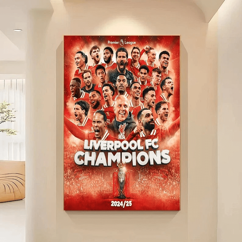 HOT! Liverpool 2024-2025 Premier League Champions Poster-1 - Walmart.com