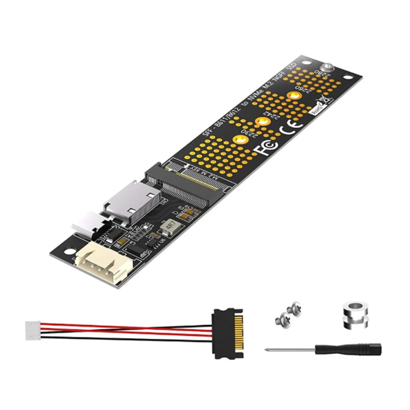 HOT M.2 NVMe SSD to SFF-8611 8612 Adapter Riser Card M2 M-Key 5V 12V 4Pin Type C Power for 2230 ...