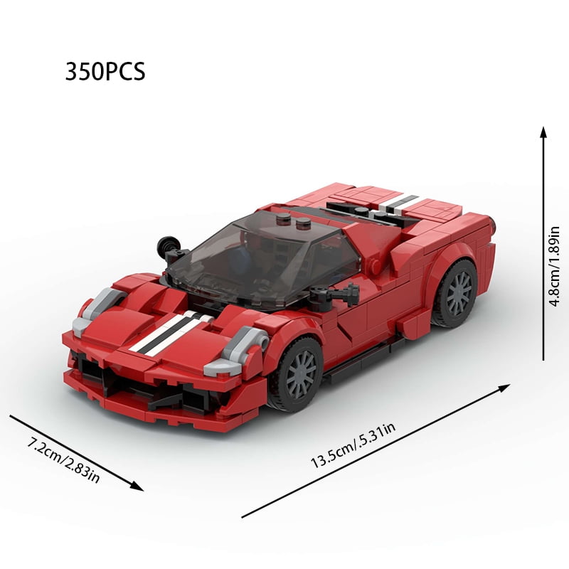 HOT MOC F1 Racing Red Car City Speed Champions Sports Building Blocks ...