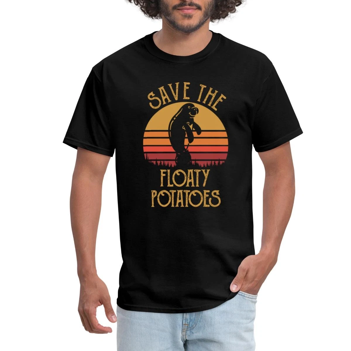 HOT Manatees Save The Floaty Potatoes Men's T-Shirt - Walmart.com