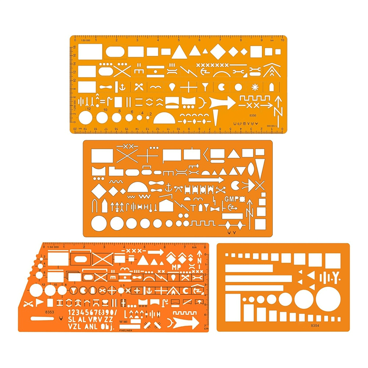 HOT Map Marking Template Stencil Set - with 1:50,000 & 1:100,000 Scales ...
