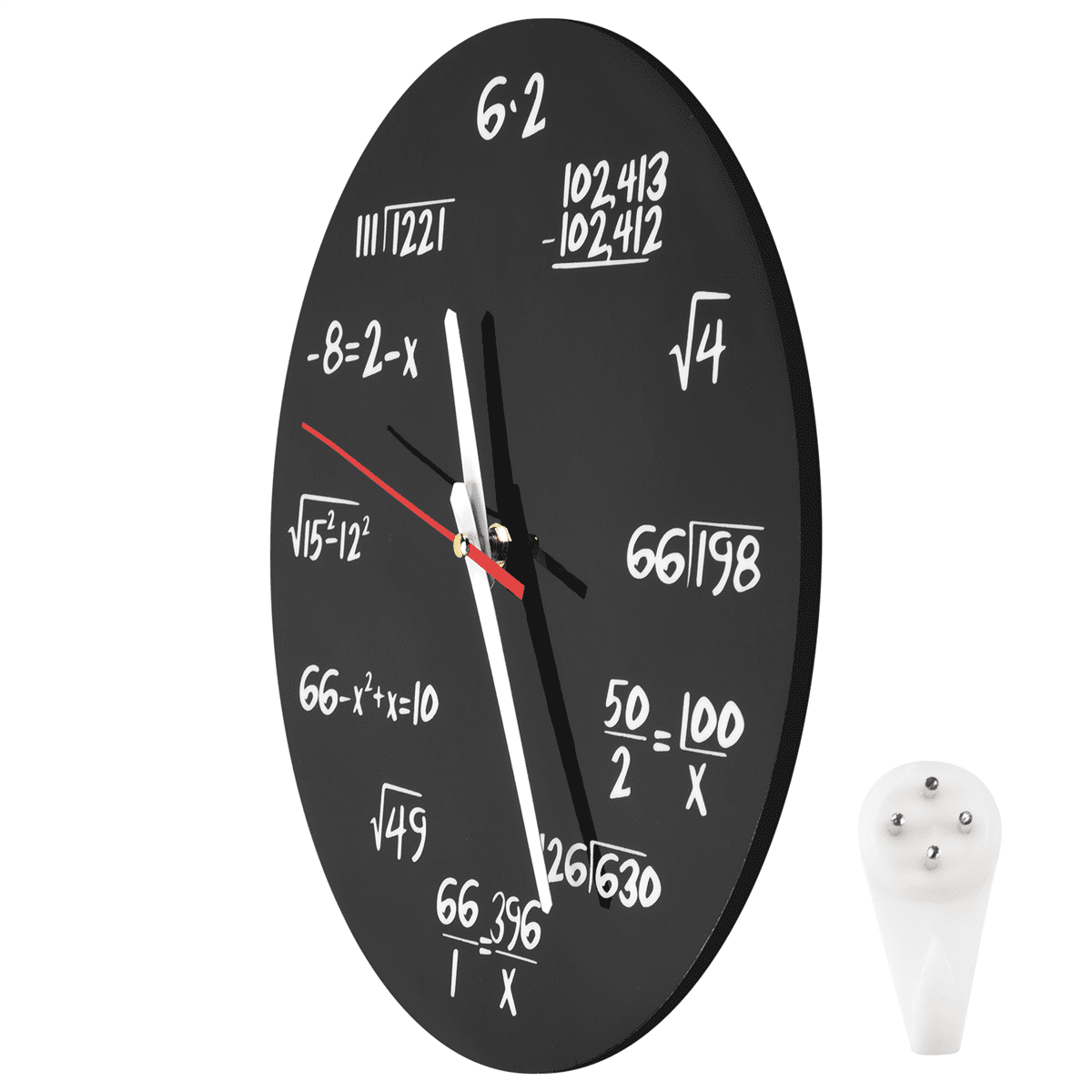 HOT! Math Wall Clock , Formulas Quiz in Black and White Unique Equation ...