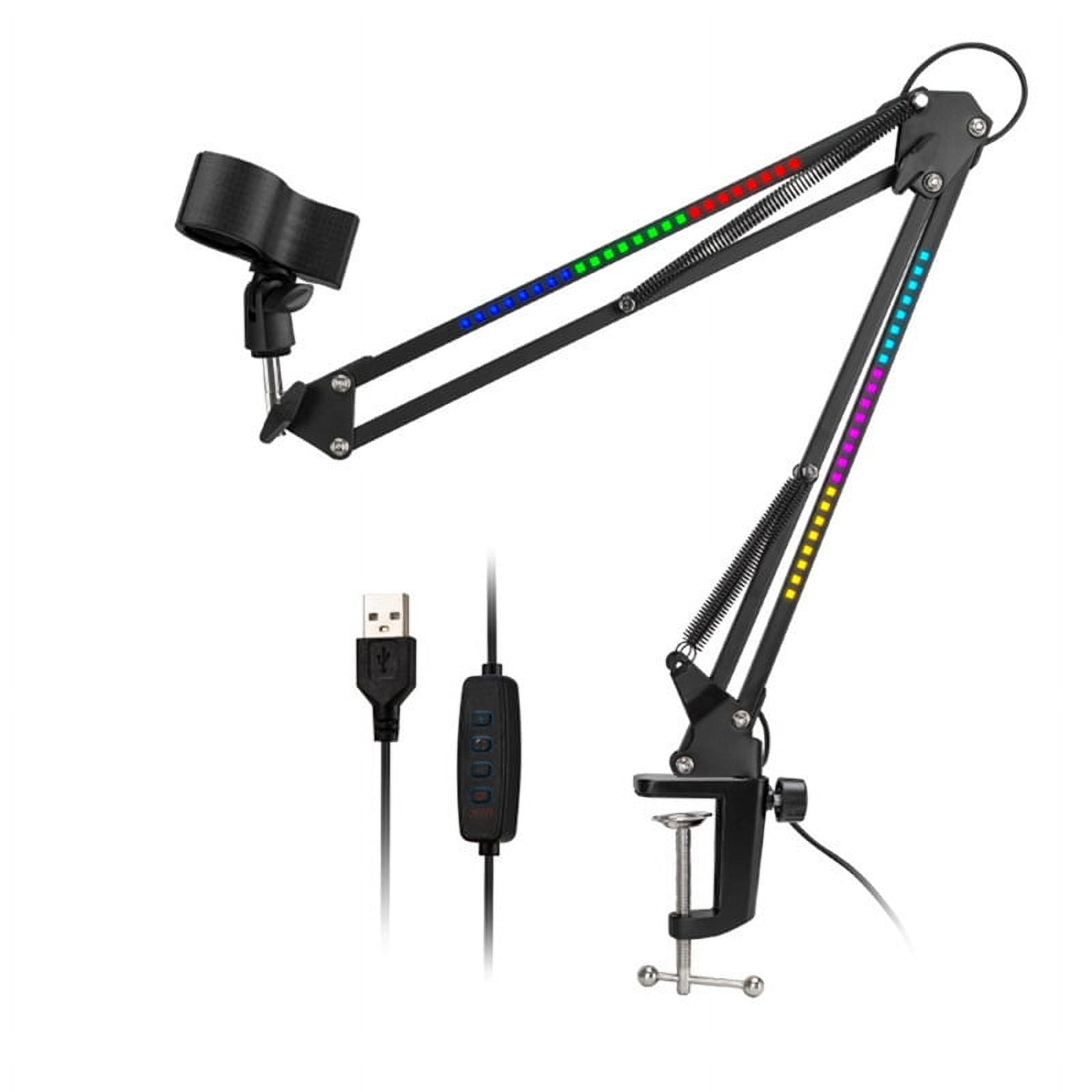 Microphone Bracket RGB Microphone Arm Stand with RGB Light Rotatable ...