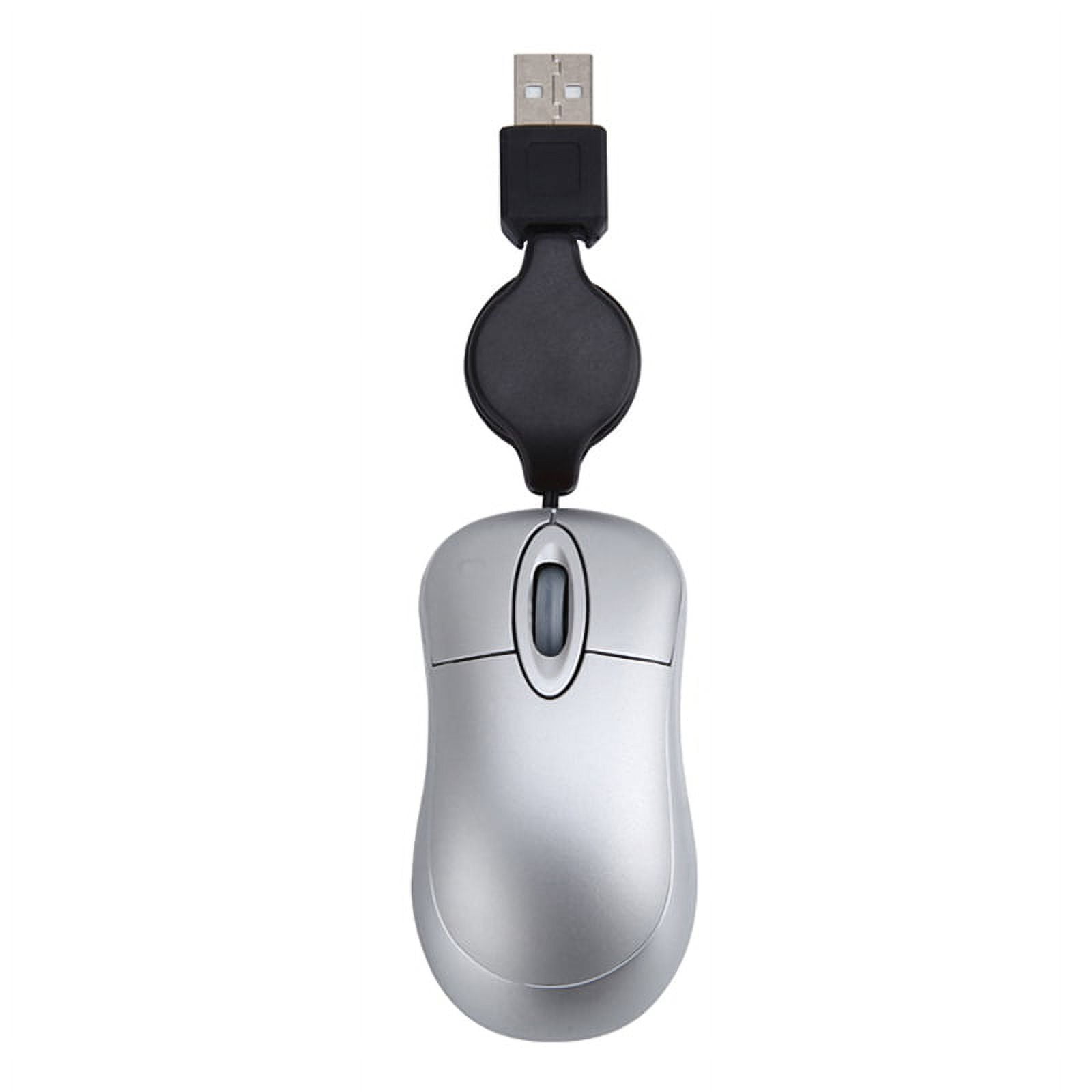 HOT Mini USB Wired Mouse Retractable Cable Tiny Small 1600 DPI Optical ...