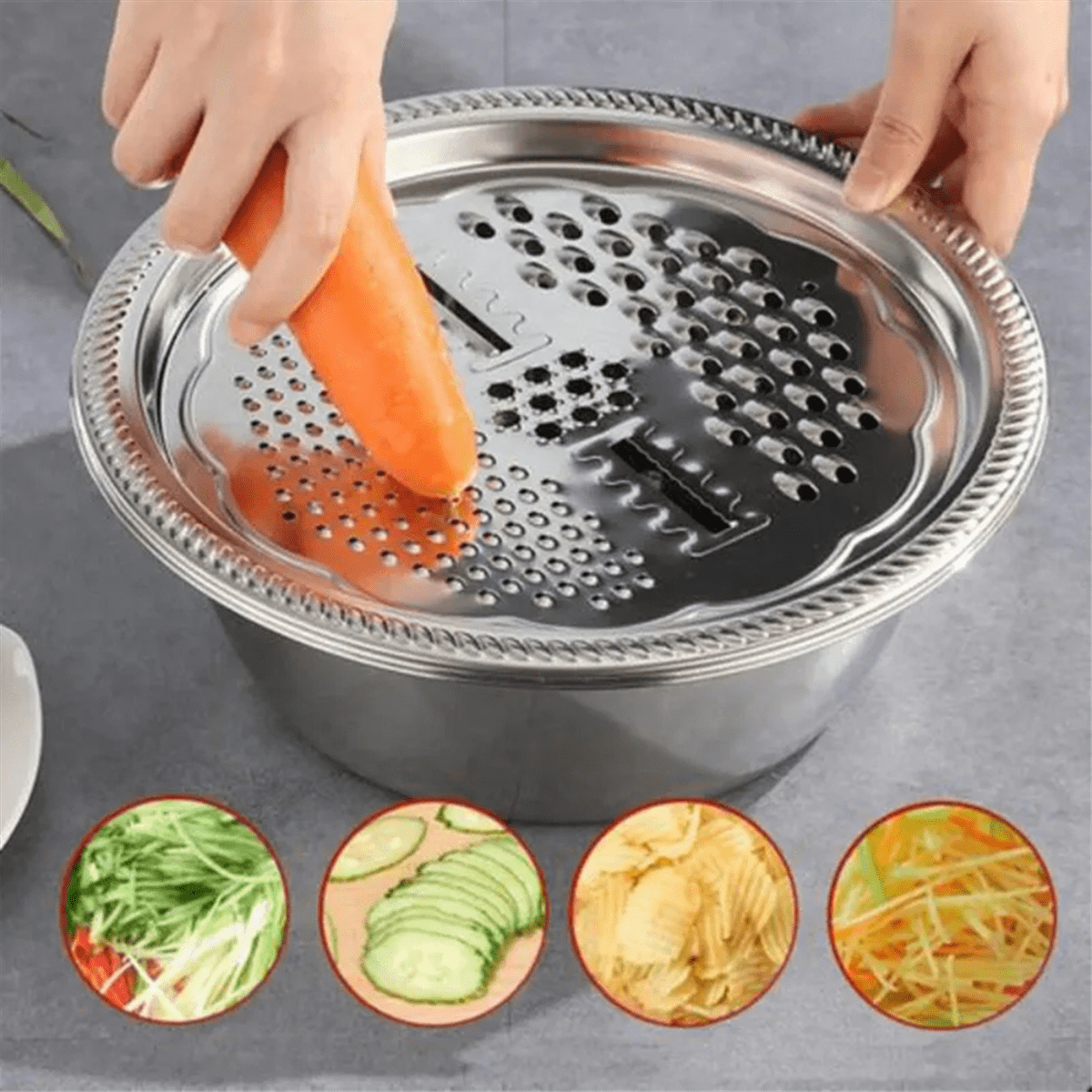 HOT! Multifunctional Kitchen Grater Set with Stainless Steel Drain ...