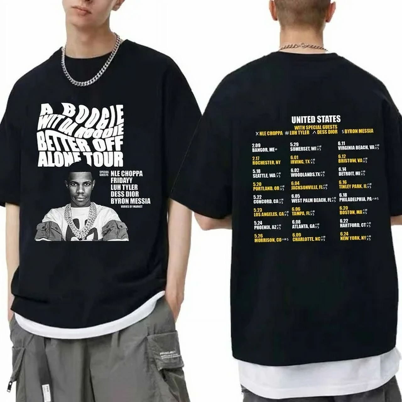 HOT NEW 2Sidez-Clownz ,A Boogie Wit A Hoodie Better Off Alone Tour 2024 ...