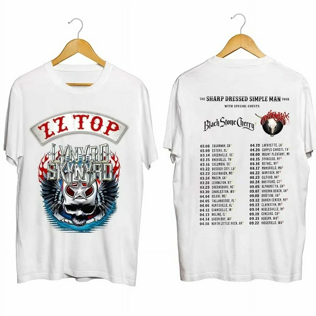 HOT NEW 2Sidez-Clownz ,Lynyrd Skynyrd ZZ Top Tour 2024 Shirt ZZ Top ...