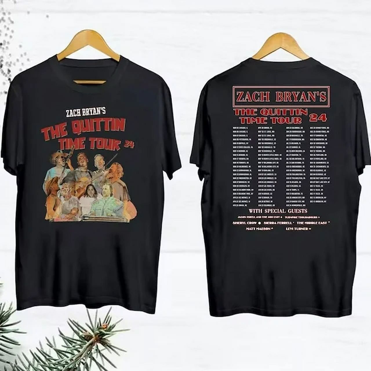 HOT NEW 2Sidez-Clownz ,The Quittin Time Tour 2024 Zach Bryan T Shirt Vintage Zach Bryan Shirt ...