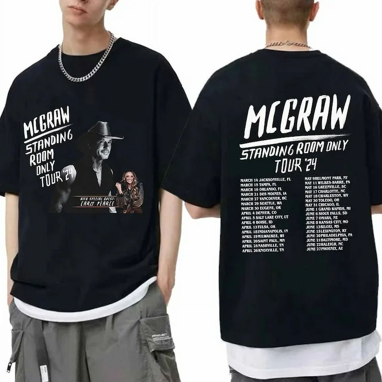 HOT NEW 2Sidez-Clownz ,Tim McGraw 2024 Tour Standing Room Only Shirt ...