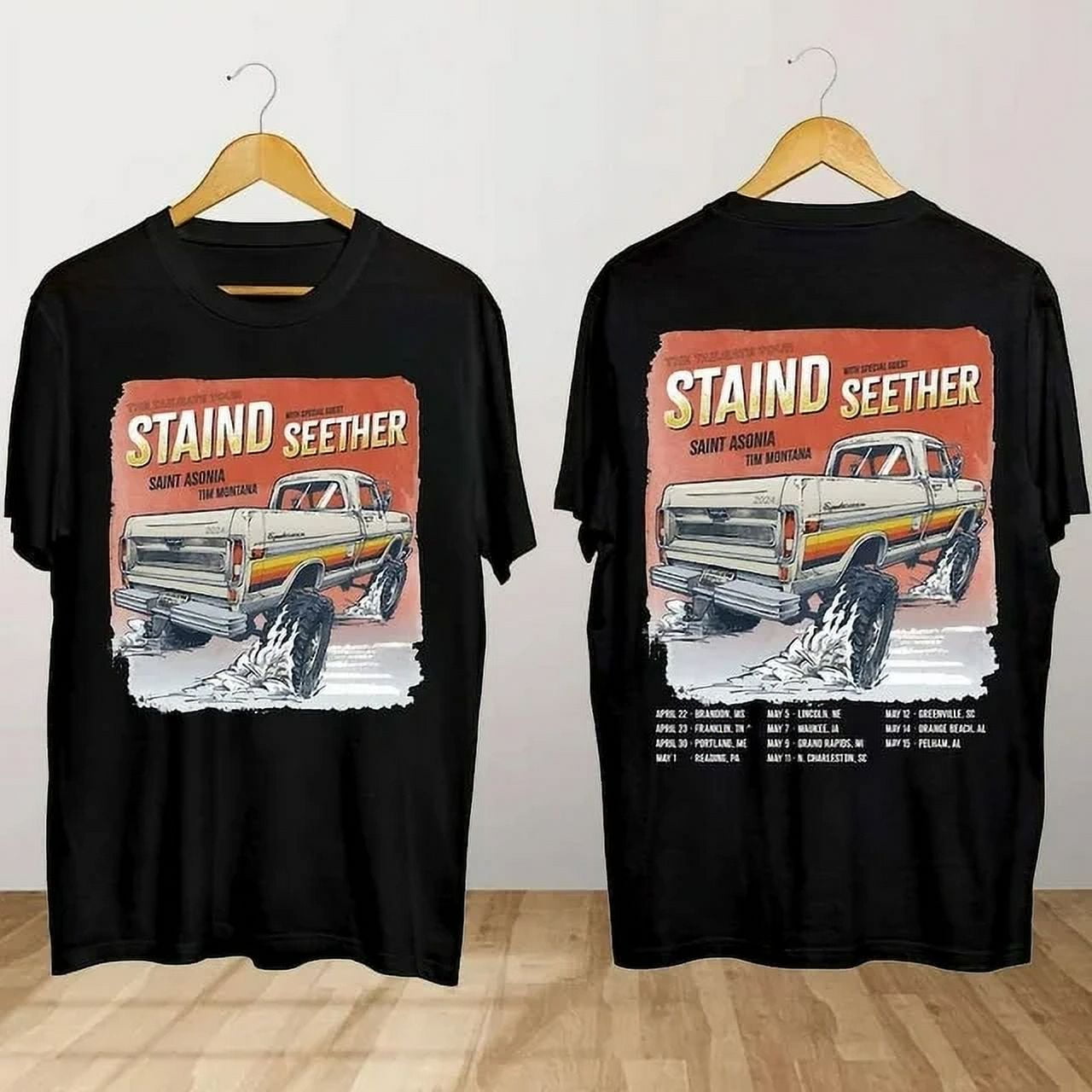 HOT NEW ,Staind 2024 Tailgate Tour Shirt Staind Concert Shirt Tailgate ...