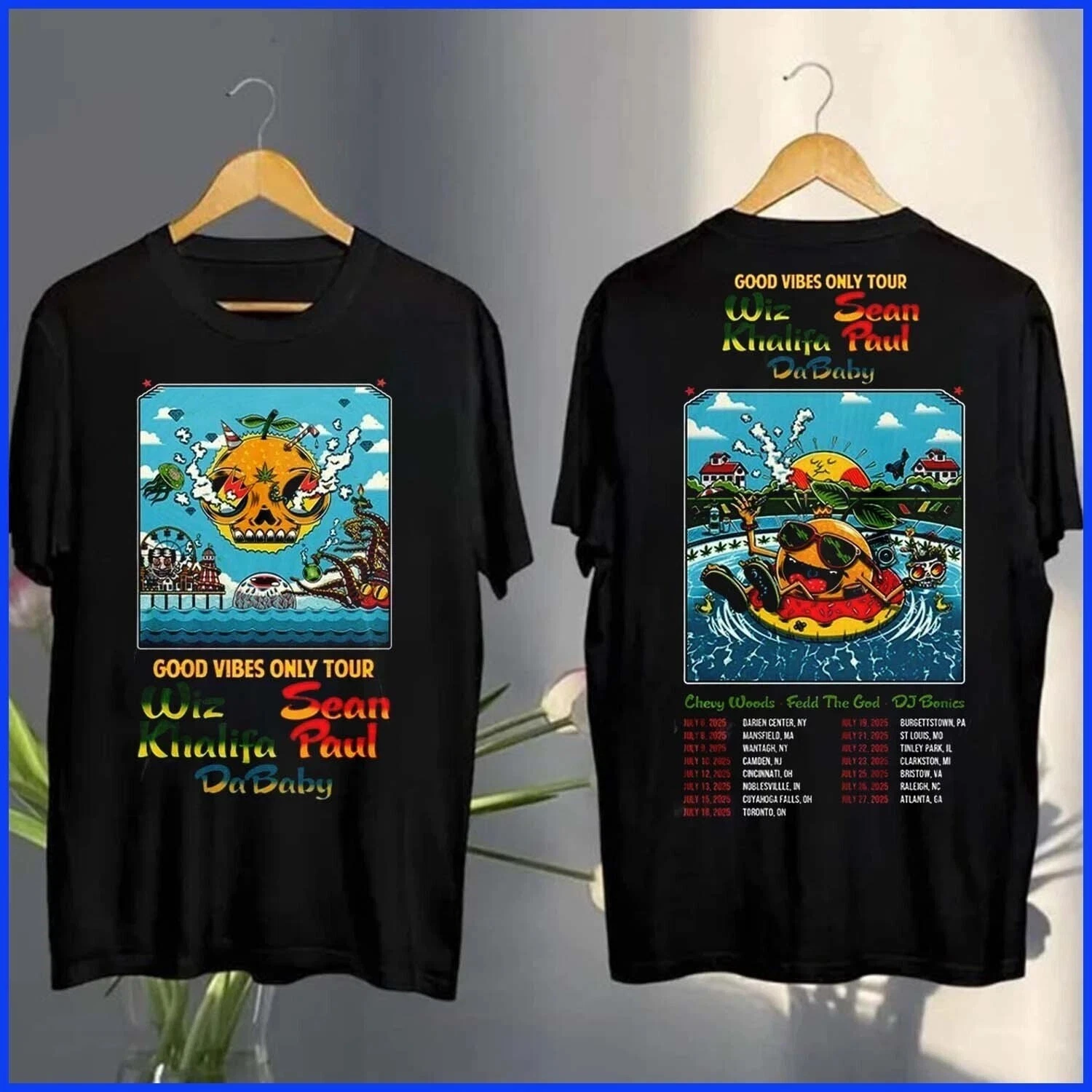 HOT NEW - Wiz Khalifa Good Vibes Only Tour 2025 T-Shirt - Walmart.com