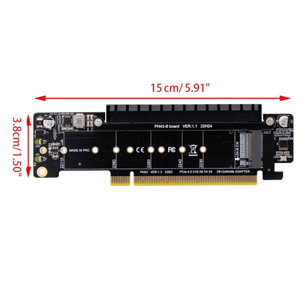 HOT! PCIE 4.0 Channel Splitter Expansion Riser Card 8+4+4Hyper Ultra Quad VROC M.2 NVMe Port ...