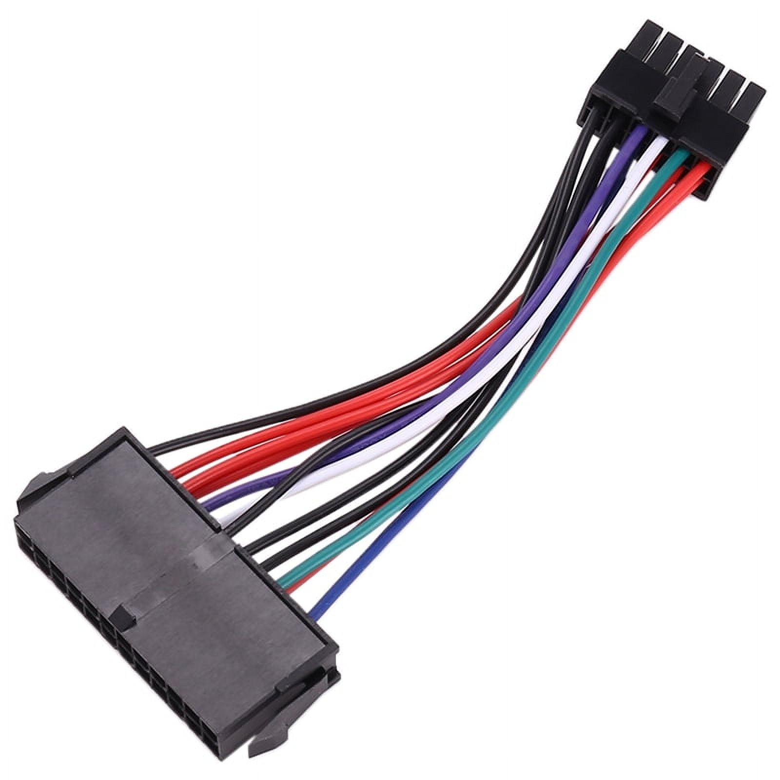 HOT PSU ATX 24Pin female to 12Pin Male Power Supply Sleeved Cable cord ...