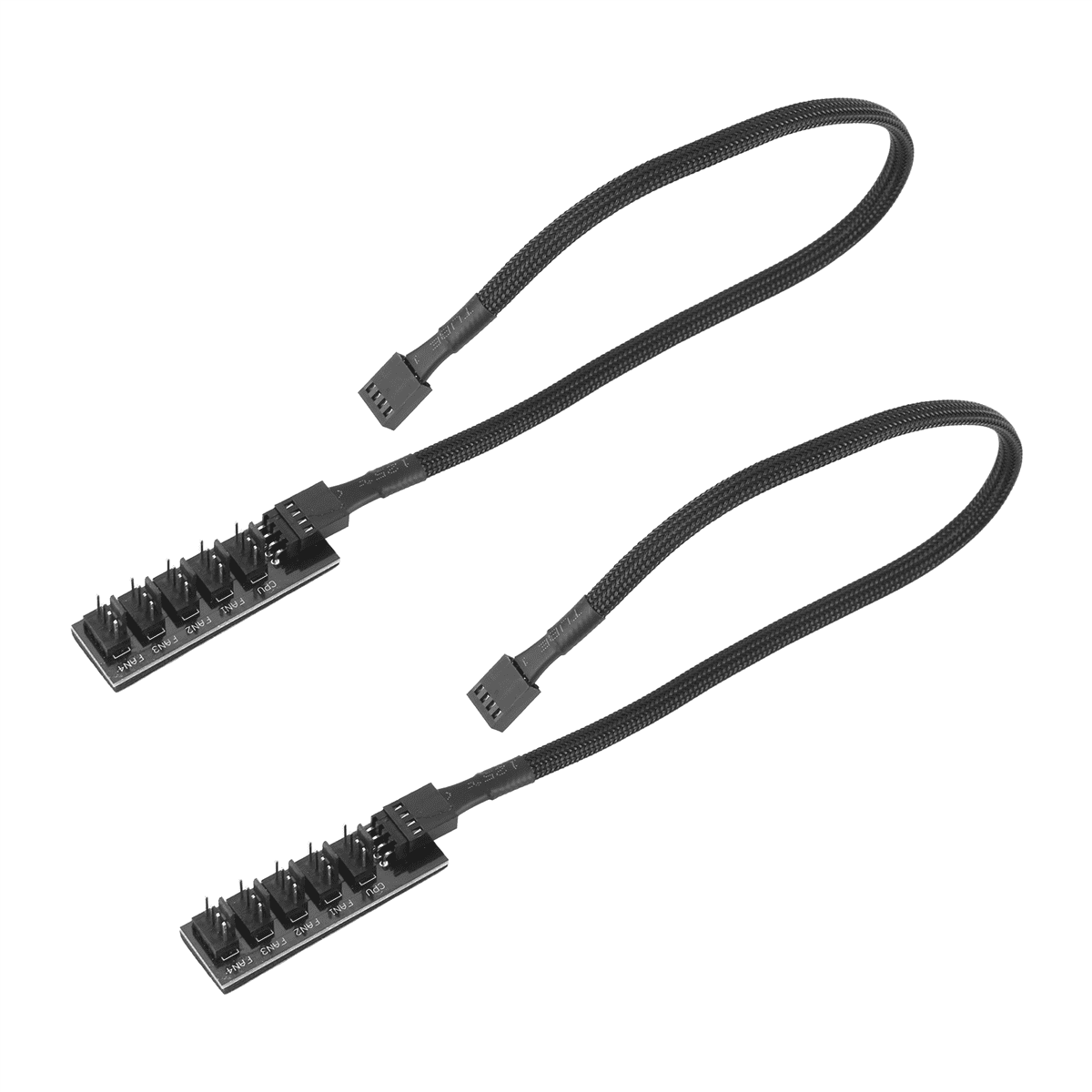 HOT! PWM Fan Hub Splitter, 4 Pin Black Sleeved 5 Way PC CPU Cooling ...