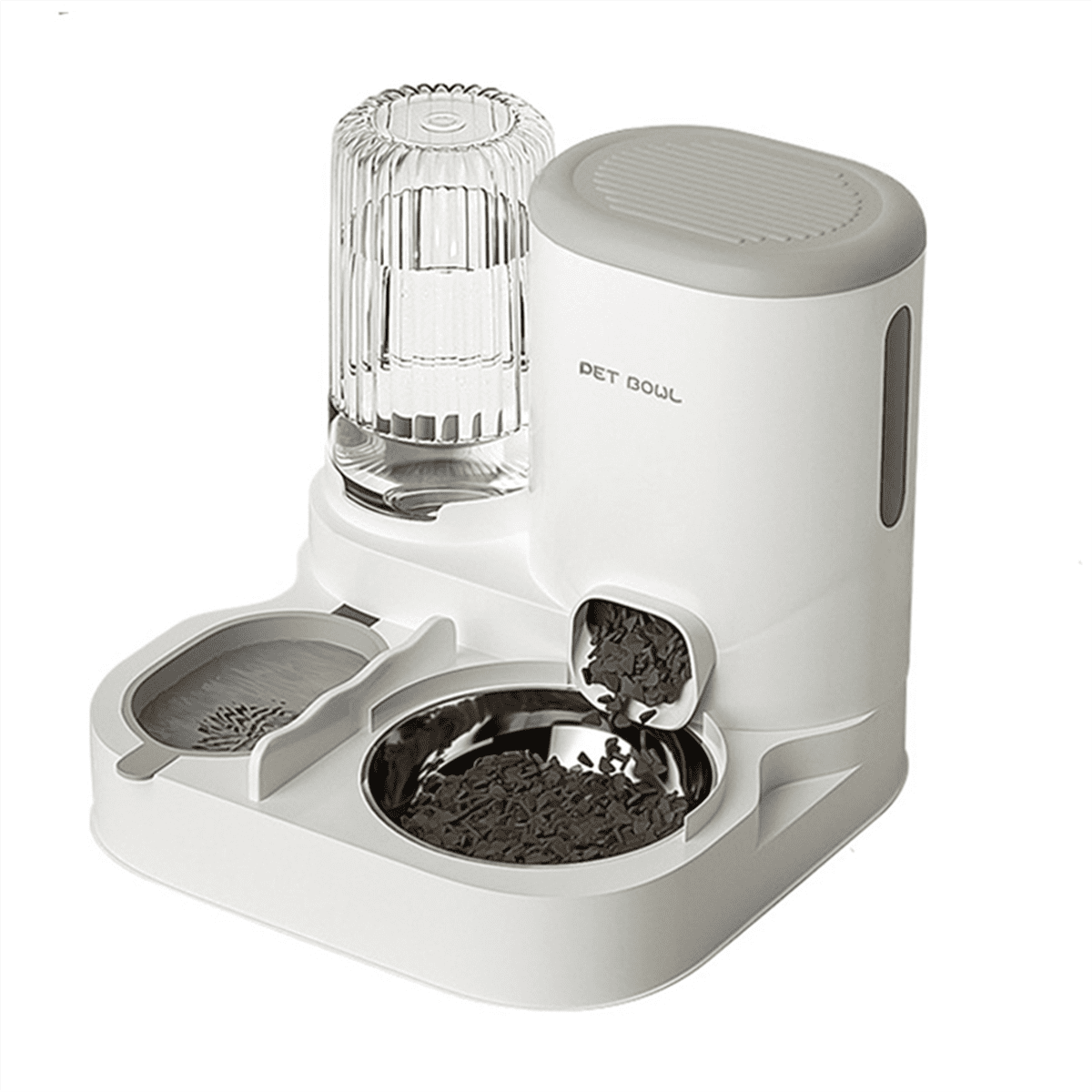 HOT Pet Automatic Feeder 2 in 1 Dog Cat Food Container Water Fountain ...
