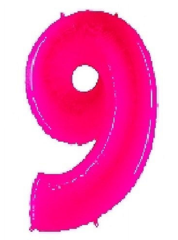 HOT Pink Highlighter Bright Fluorescent Neon 40" Number 9th Nine Ninth ...