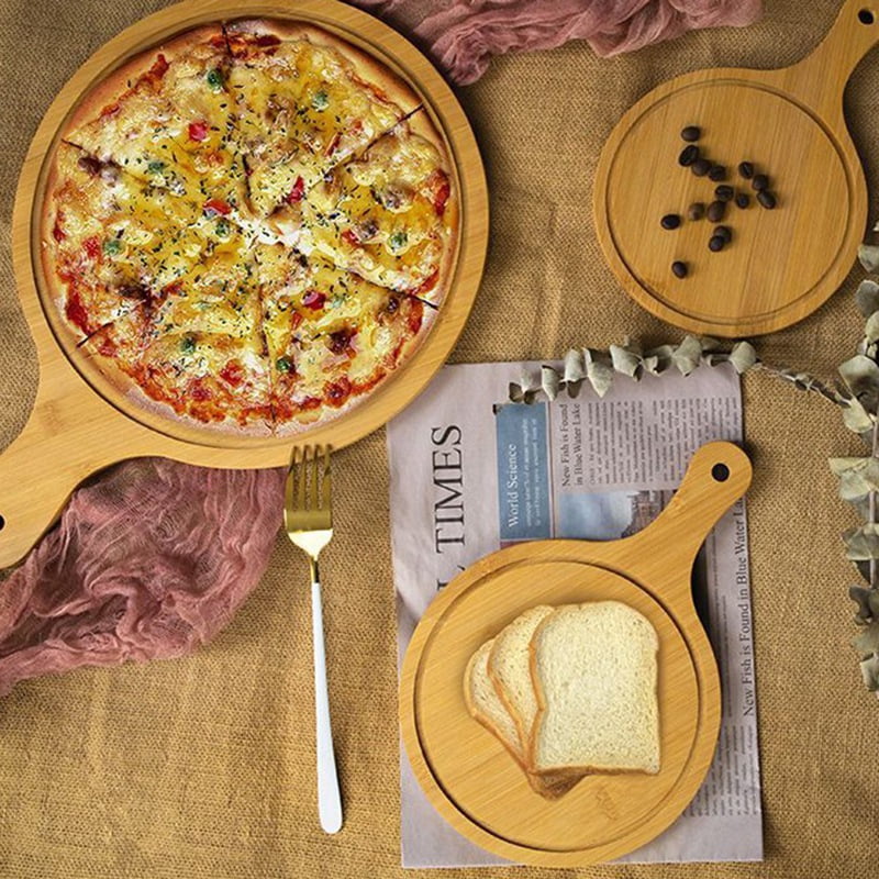 HOT! Pizza Tray Wooden Round Household Internet Celebrity Tableware ...