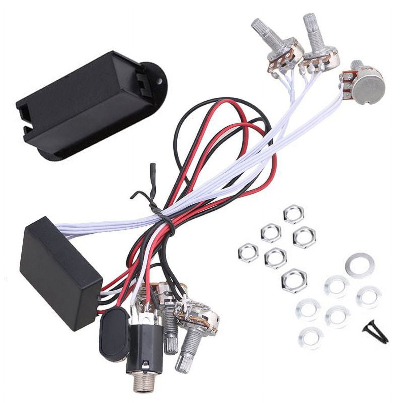 HOT! Preamp 3 Band Equalizer EQ Harness Guitar Bass Tone Control System ...