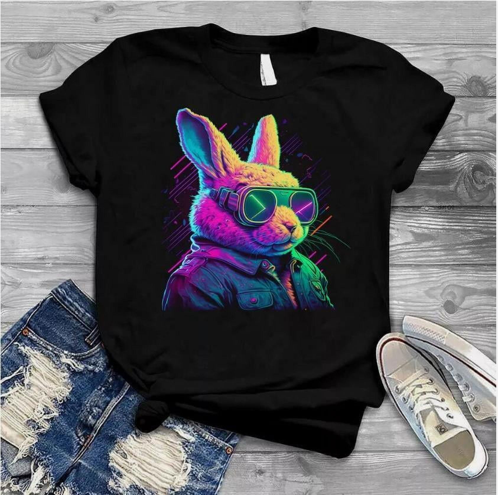 HOT Psychedelic Bunny Psycho Bunny T Shirt - Walmart.com