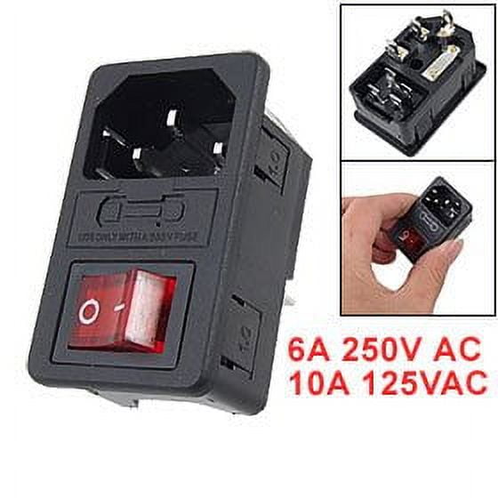 HOT! (R) Inlet Male Power Socket with Fuse Switch 10A 250V 3 Pin IEC320 ...