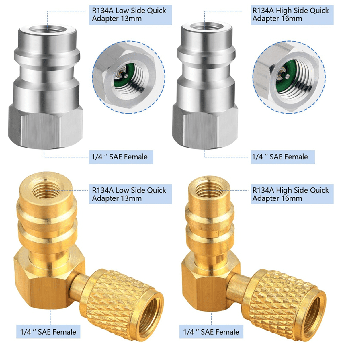 HOT! R12 to R134A AC Fitting Conversion Adapter Kit, Quick Coupler ...