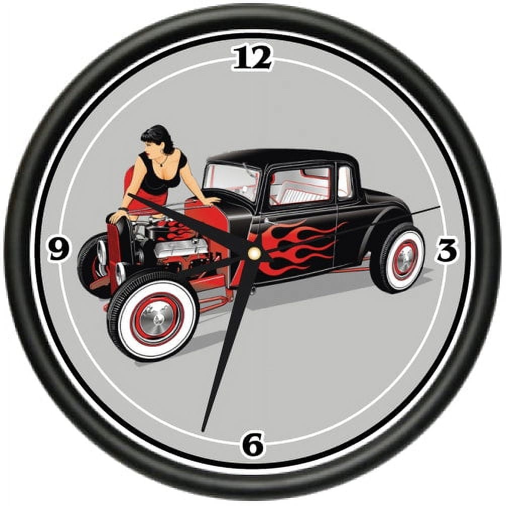 HOT ROD Wall Clock cars street racing mechanic gift - Walmart.com