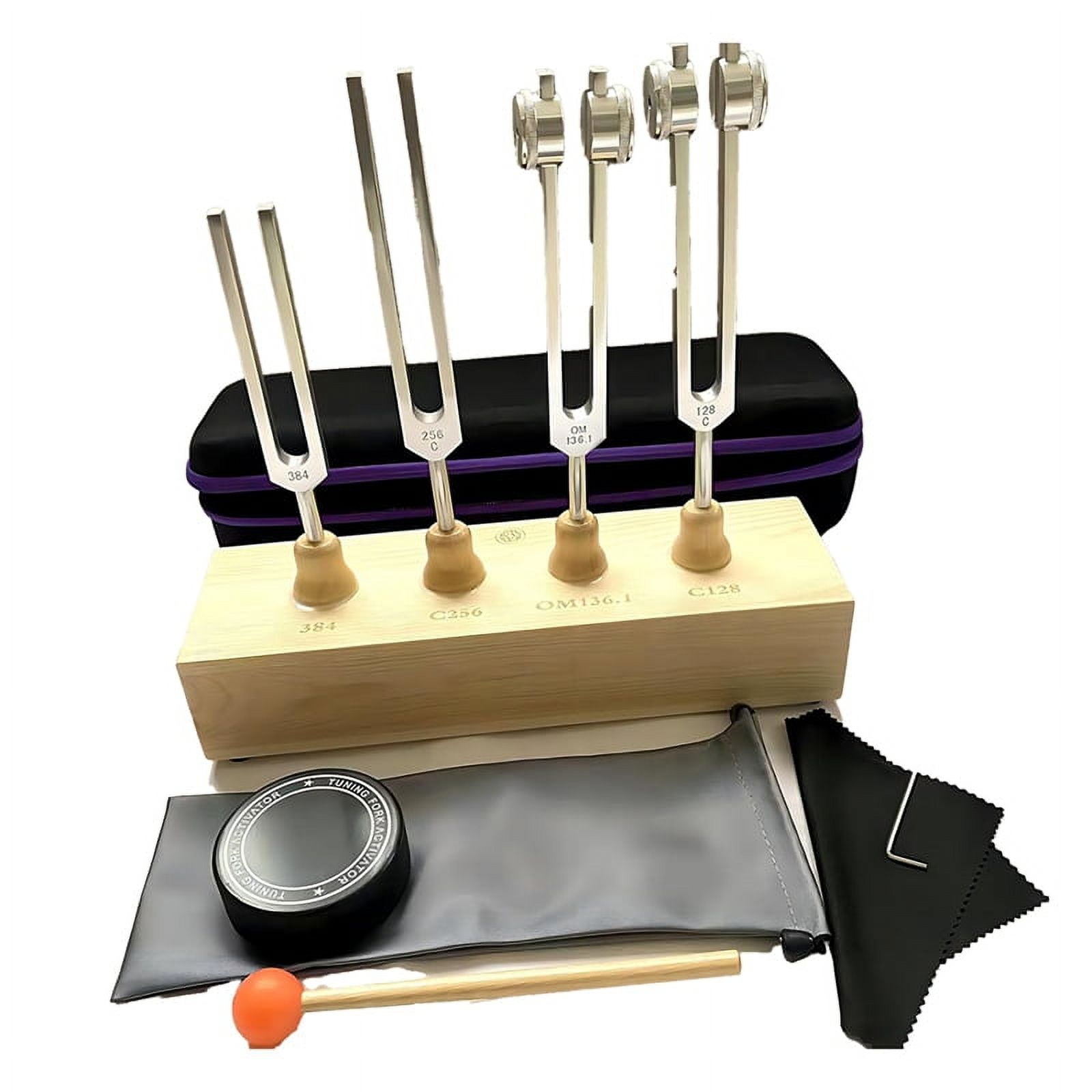 HOT Resonance Tuning Forks Set for Healing,Weighted & Unweighted (128Hz,136Hz,256Hz,384Hz ...
