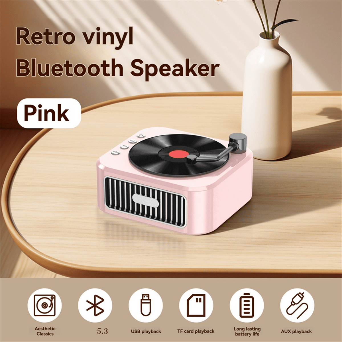 HOT! Retro Bluetooth 5.3 Speaker 18th Century Phonograph Style 360 ...