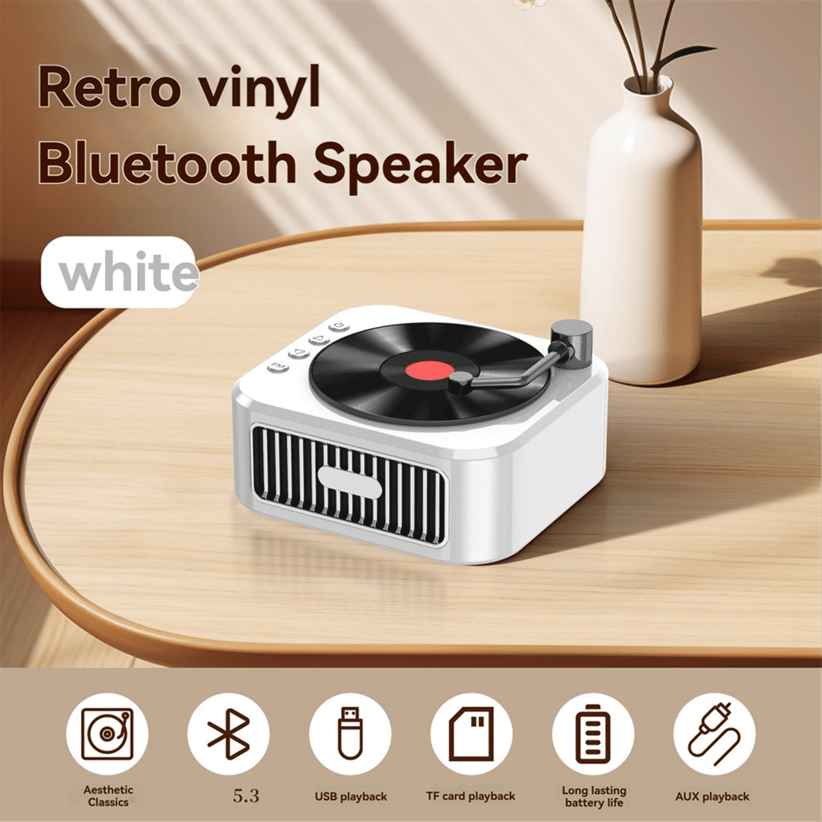 HOT! Retro Bluetooth 5.3 Speaker 18th Century Phonograph Style 360 ...