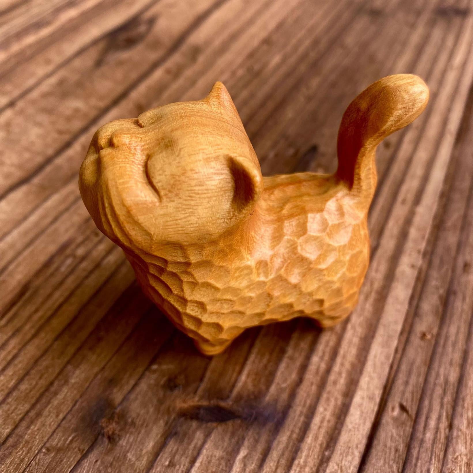 Tiny Cute Wooden Animals, Wood Carving Boxwood Modern Children's Cute ...